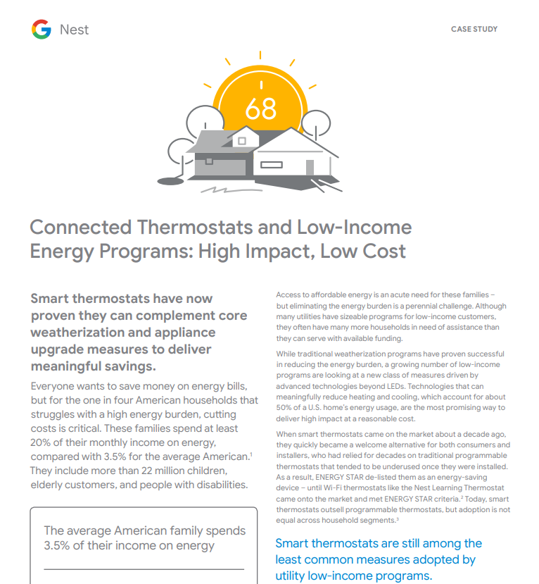 (IS-2020-32) Connected Thermostats and Low-Income Energy Programs ...