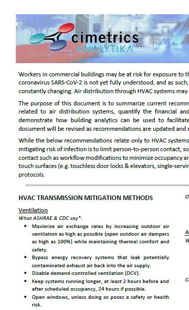 (IS-2002-179) Cimetrics Guidelines for COVID-19 Response - ASHB ...