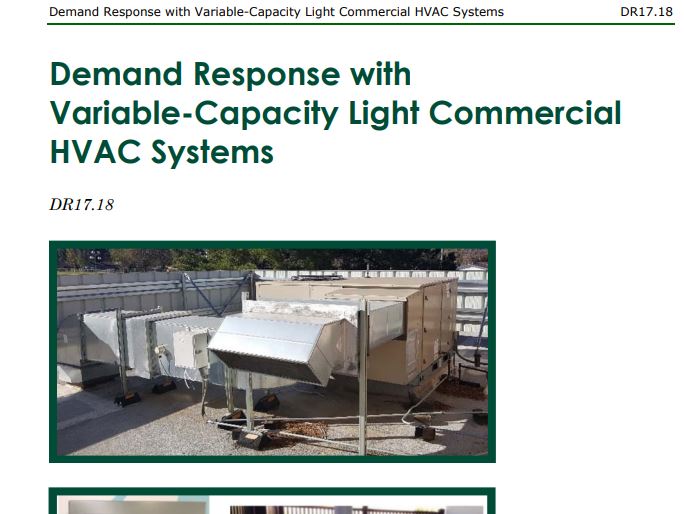 (IS-2021-207) Demand Response with Variable-Capacity Light Commercial ...