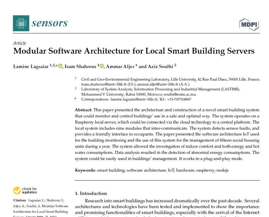 (IS-2022-4) Modular Software Architecture for Local Smart Building ...